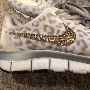 Nike | Shoes | Nike Custom Made Sneakers With Rhinestones Swoosh | Poshmark